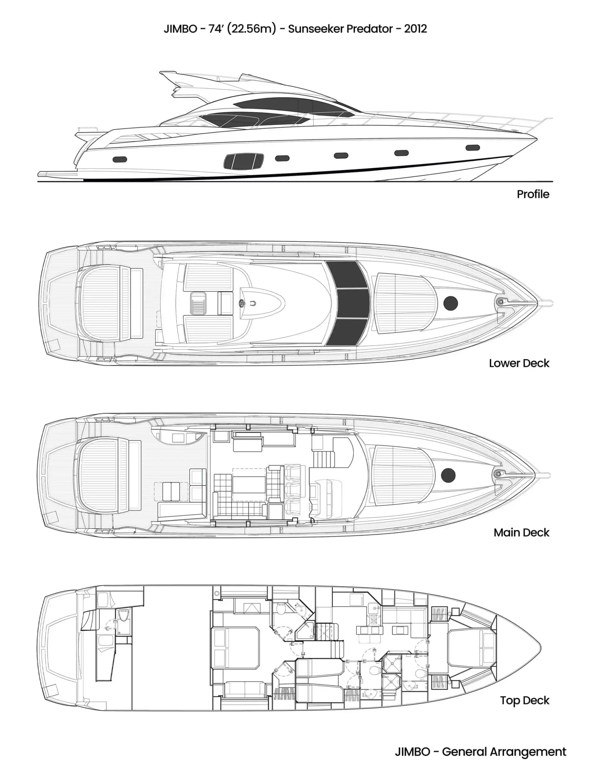 SUNSEEKER 74 PREDATOR YACHT LAYOUT